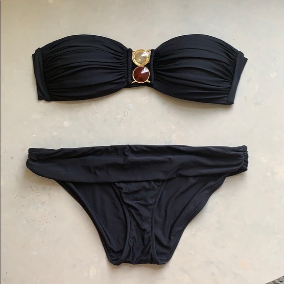 Despi | Swim | Despi Black Jeweled Bandeau 2piece Bikini | Poshmark